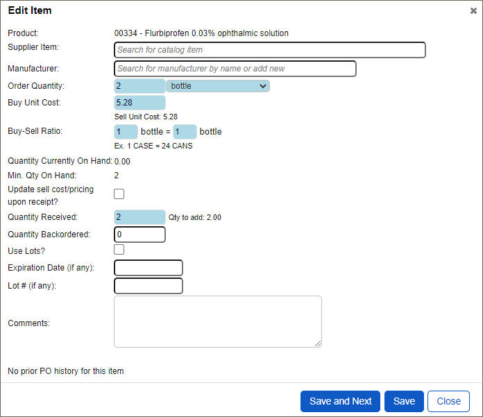 How do I receive a purchase order?