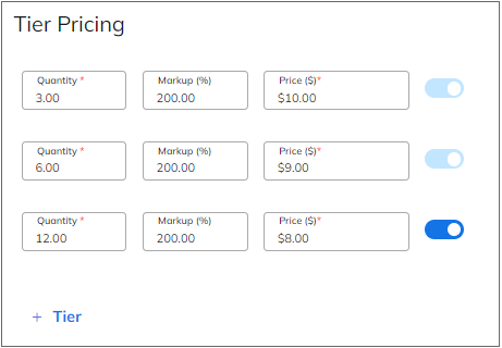 How do I set up tier pricing?
