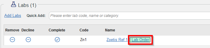 How do I submit a Zoetis Reference Lab order?
