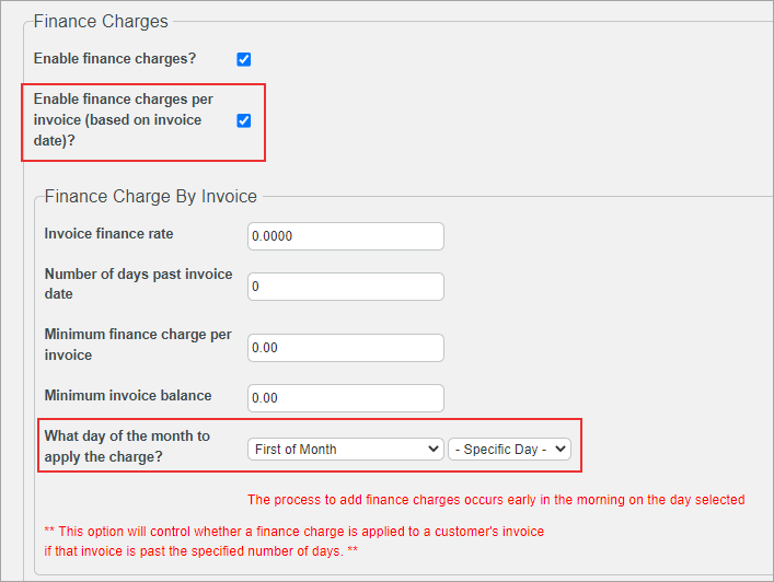 Implementation Guide: Enable Finance Charges