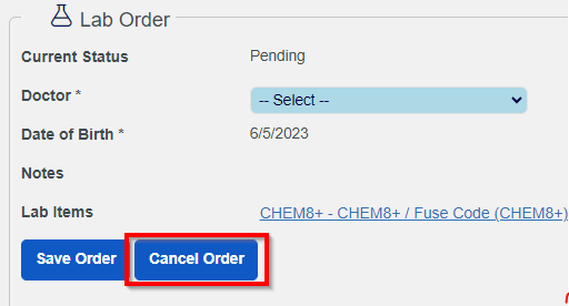 How to submit, view results, and cancel a Zoetis VETSCAN FUSE lab order
