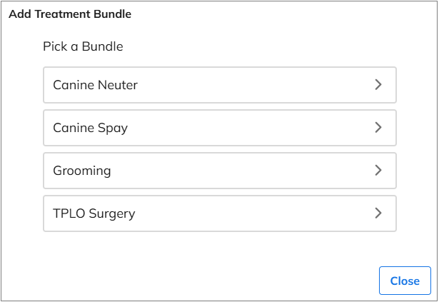 Treatment Bundles - Add to a Patient's Medical Record