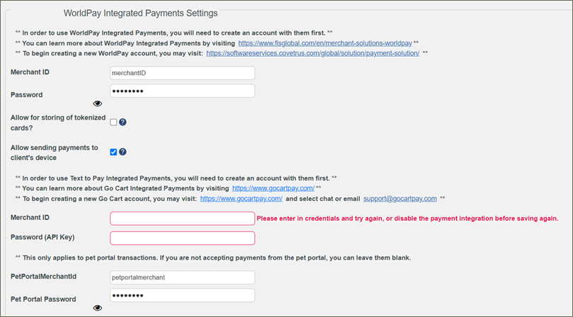Text-to-pay (with Worldpay) - Setup