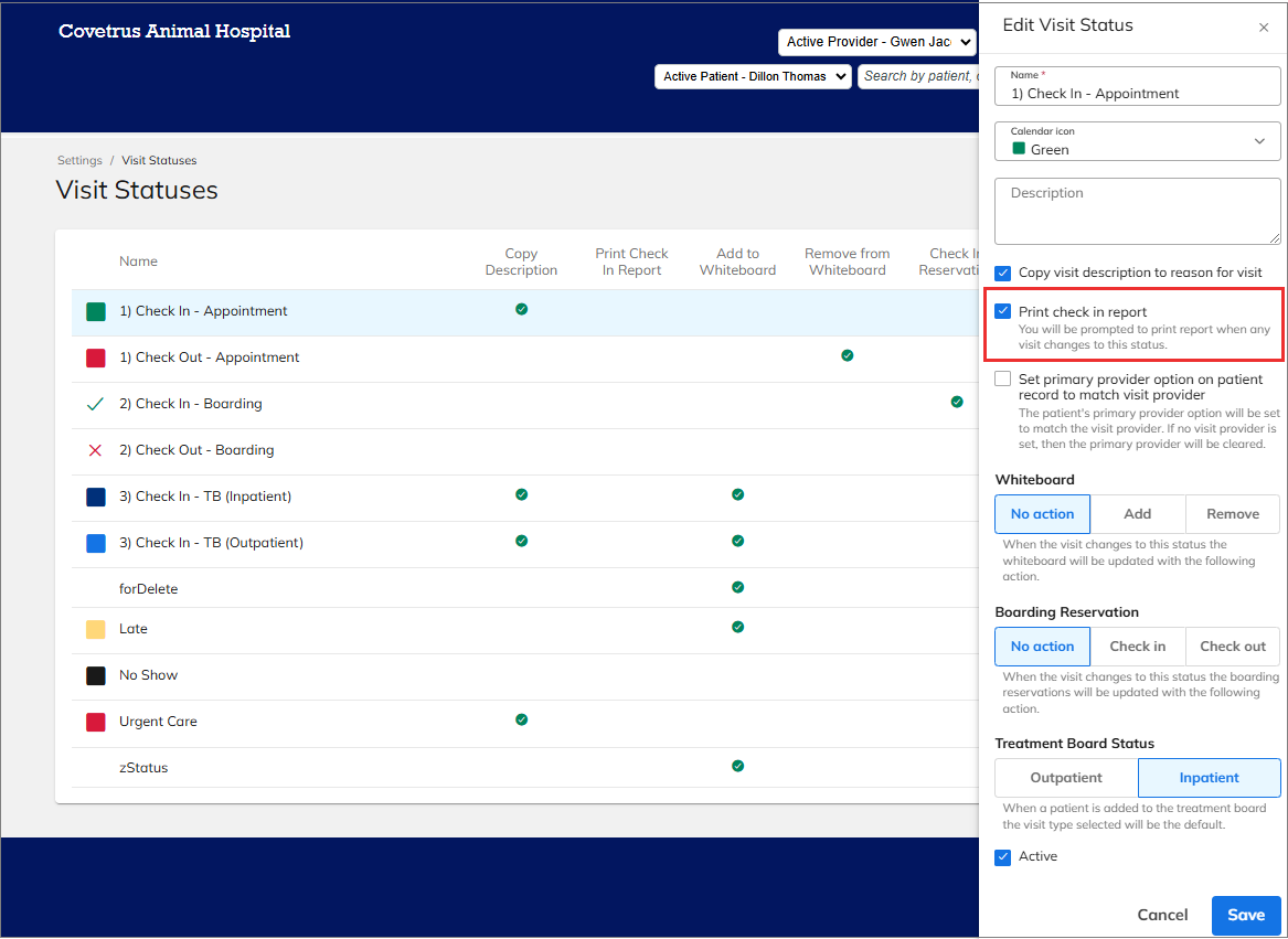 How to Configure a Document Template to Print at Check In