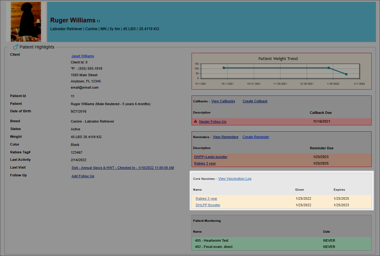 How do I change the Core Vaccine Monitoring settings in Pulse?