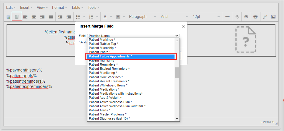 How do I add images and merge fields to document templates in Pulse?