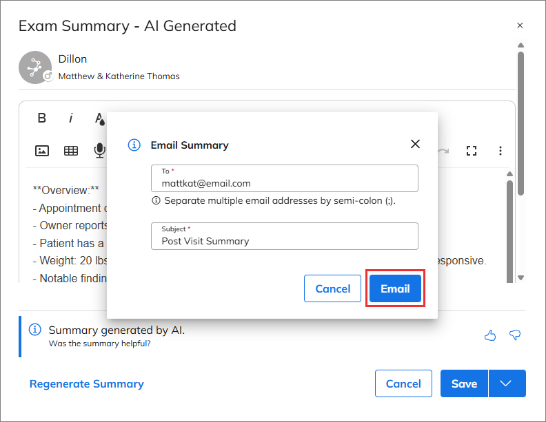 Covetrus AI Post-Visit Summary