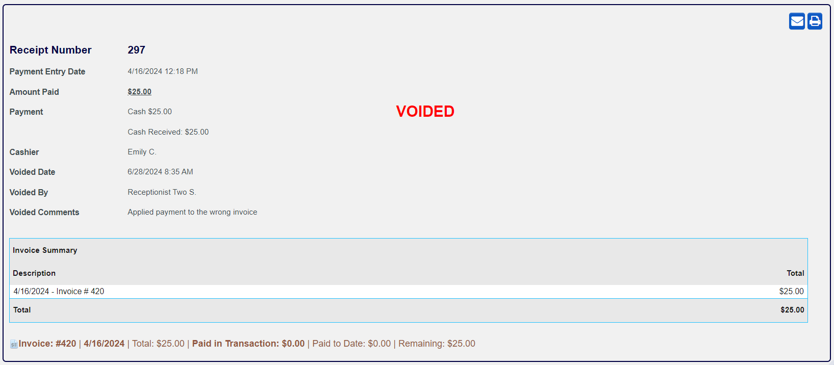 How do I void a payment?